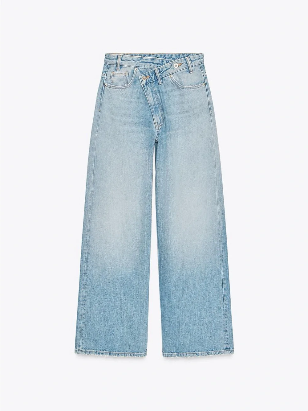 Zara | Jeans | Zara Trf Wideleg High Waist Cross Over Jeans | Poshmark